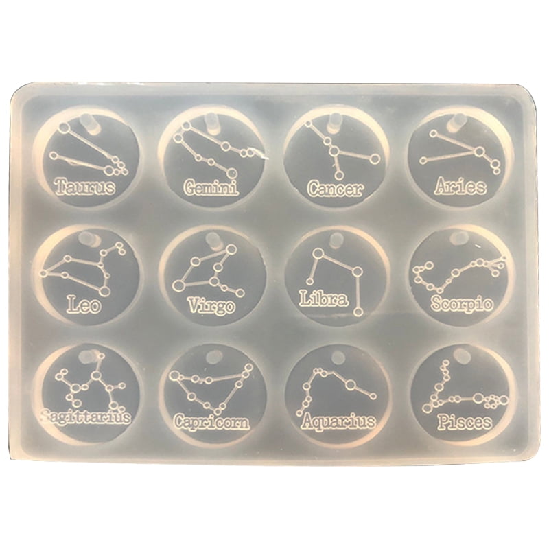 Constellation Silicone Mold Round Shape DIY Resin Mold Zodiac Signs ...