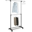 Whitmor Adjustable Rolling Expandable Garment Rack, Metal, Black and ...