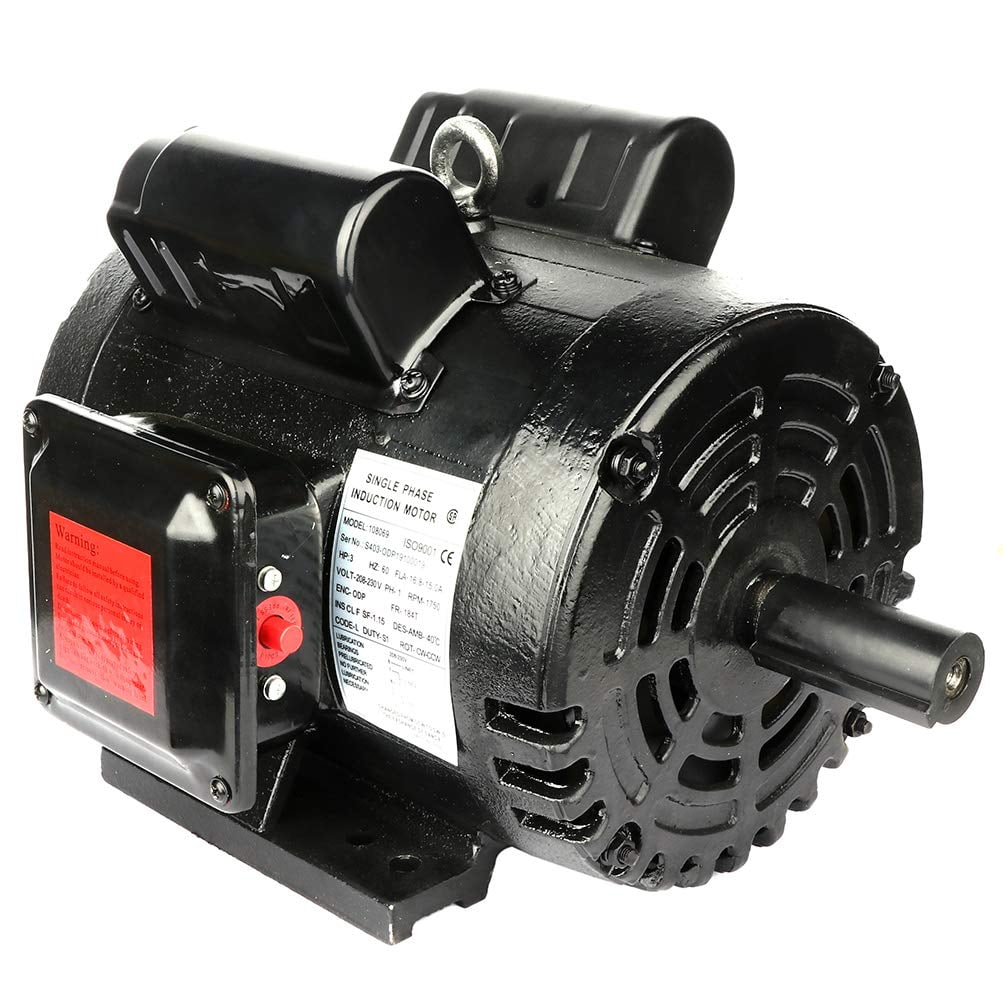 5HP Air Compressor Motor Electric Motor 184T 1750RPM 208V-230V 1-1/8 ...