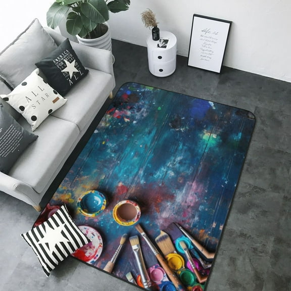 Geometric Decorative Rug, Abstract Geometric Pattern Vintage Inspired ...