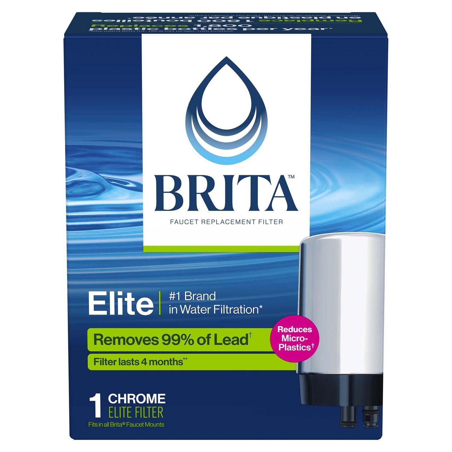 Brita On Tap Faucet Water Filter System Replacement Filters, Chrome, 1 ...