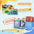 Outdoor Play Equipment 6-in-1 Inflatable Bounce House with Slide ...