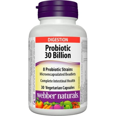 Webber Naturals Probiotic 30 Billion Active Cells, 8 Probiotic Strains ...