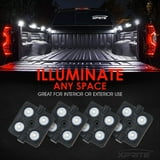 Xprite Professional Universal White 8pc Square Rock Light Pods Truck ...