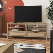 Balka TV Stand Natural Walnut and Printed Rattan - Walmart.com