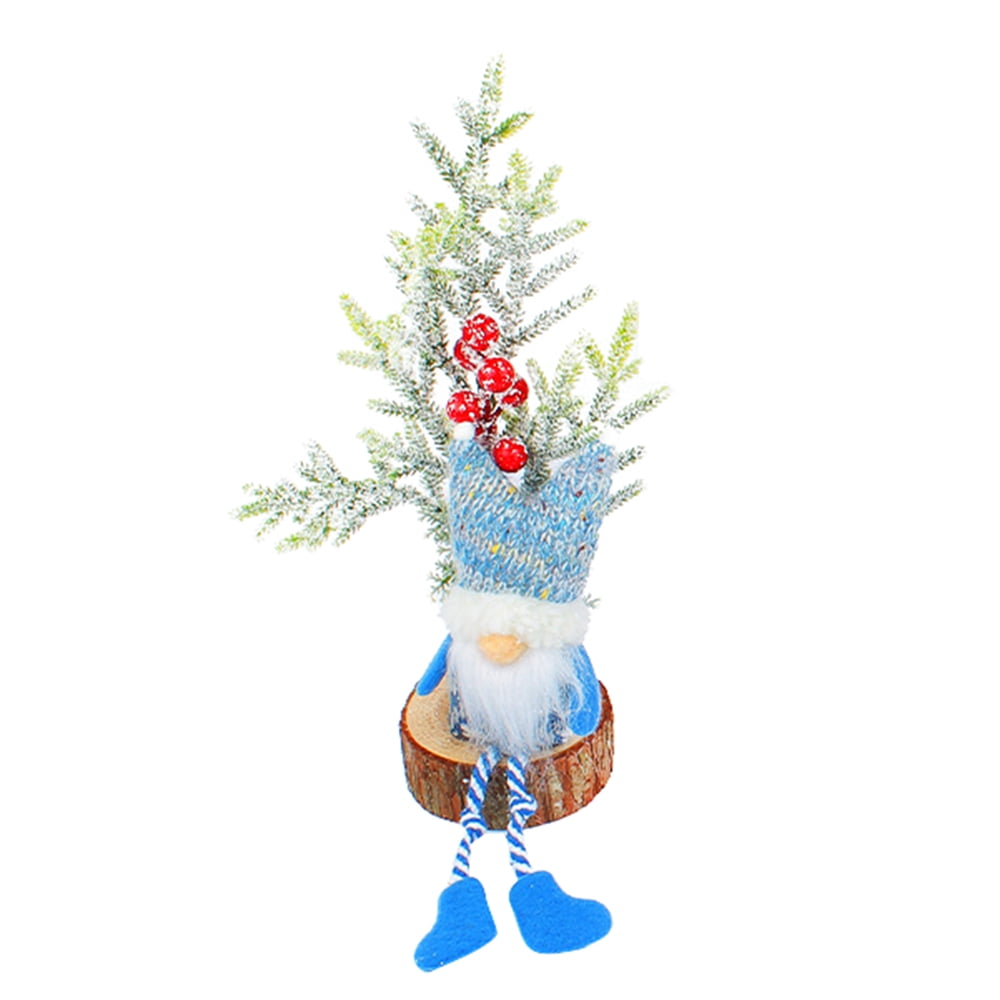 Christmas Tabletop Tree Mini Desk Pine Trees Decorative with Faceless ...