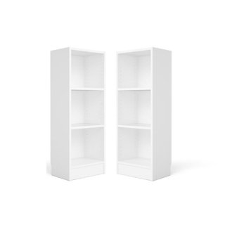 Bowery Hill Narrow 3 Shelf Wood Bookcase in Honey - Walmart.com