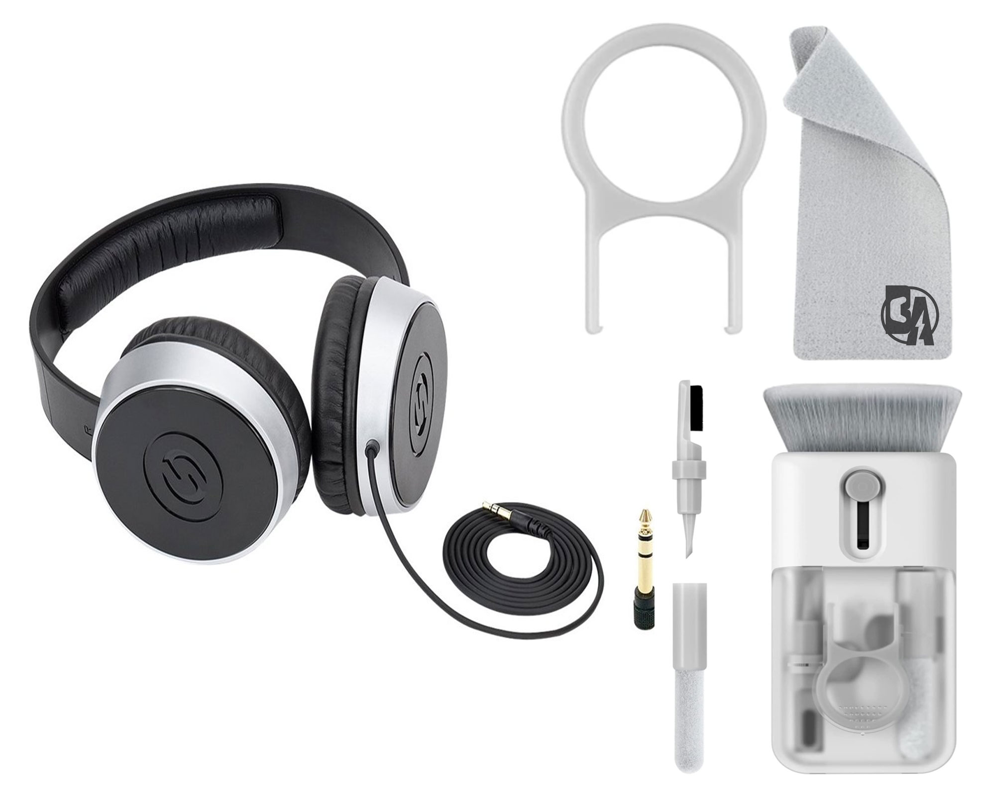Samson Sr Wired Over-Ear Headphone In Black With Cleaning Kit Bolt ...