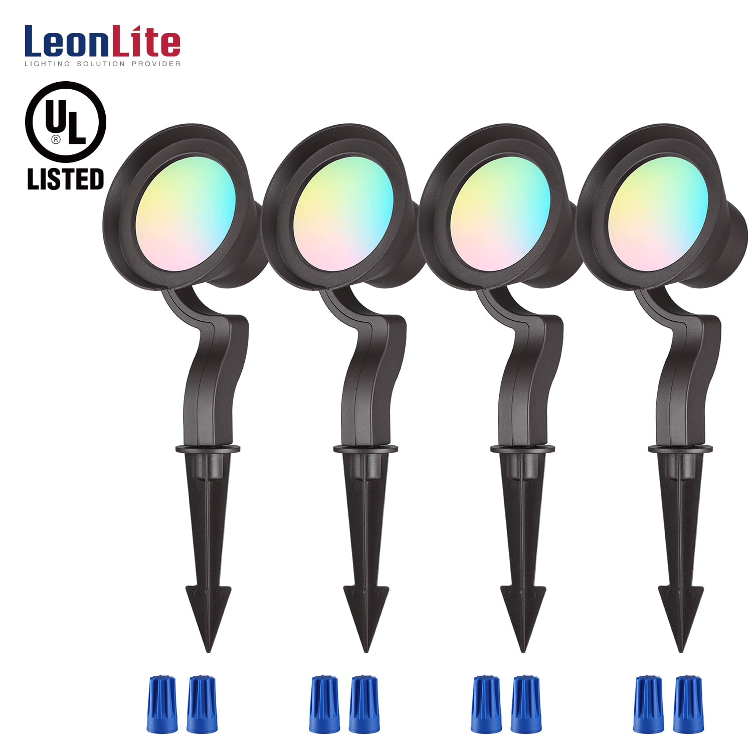 LEONLITE 4 Pack 3CCT Dimmable LED Landscape Spotlights Outdoor, 3000K ...