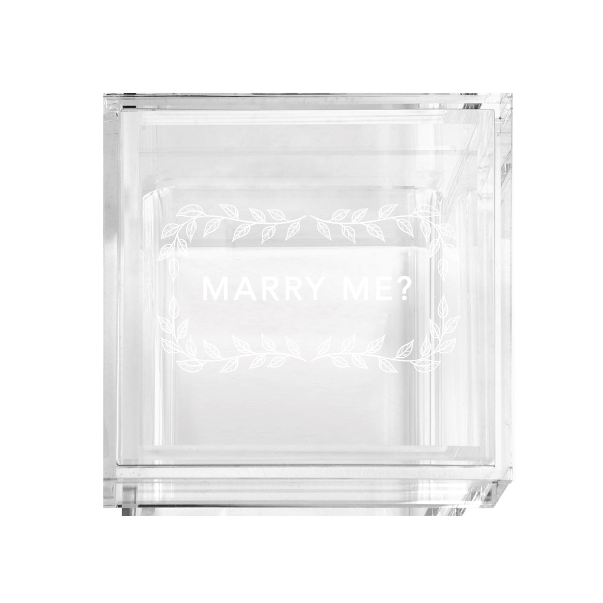 Koyal Wholesale Acrylic Wedding Ring Box, 2 Ring Slot, Marry Me? Leaf ...