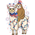 CafePress - Sloth Riding Llama American Flag Fireworks USA 4Th Men's ...