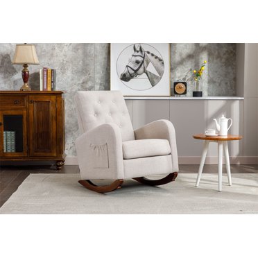 Ucloveria Modern Home Rocking Chair, Comfy Armchair with Side Pocket ...