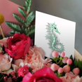 3drose, Green and White Seahorse Illustration, 6 Greeting Cards with ...