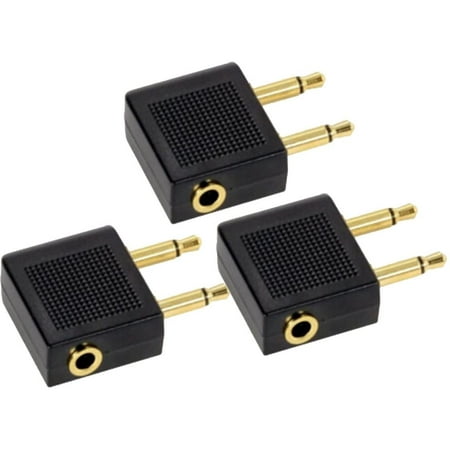 Set Of 3 Airline Adapters For Aircraft - Gold Plated - For Headphones ...