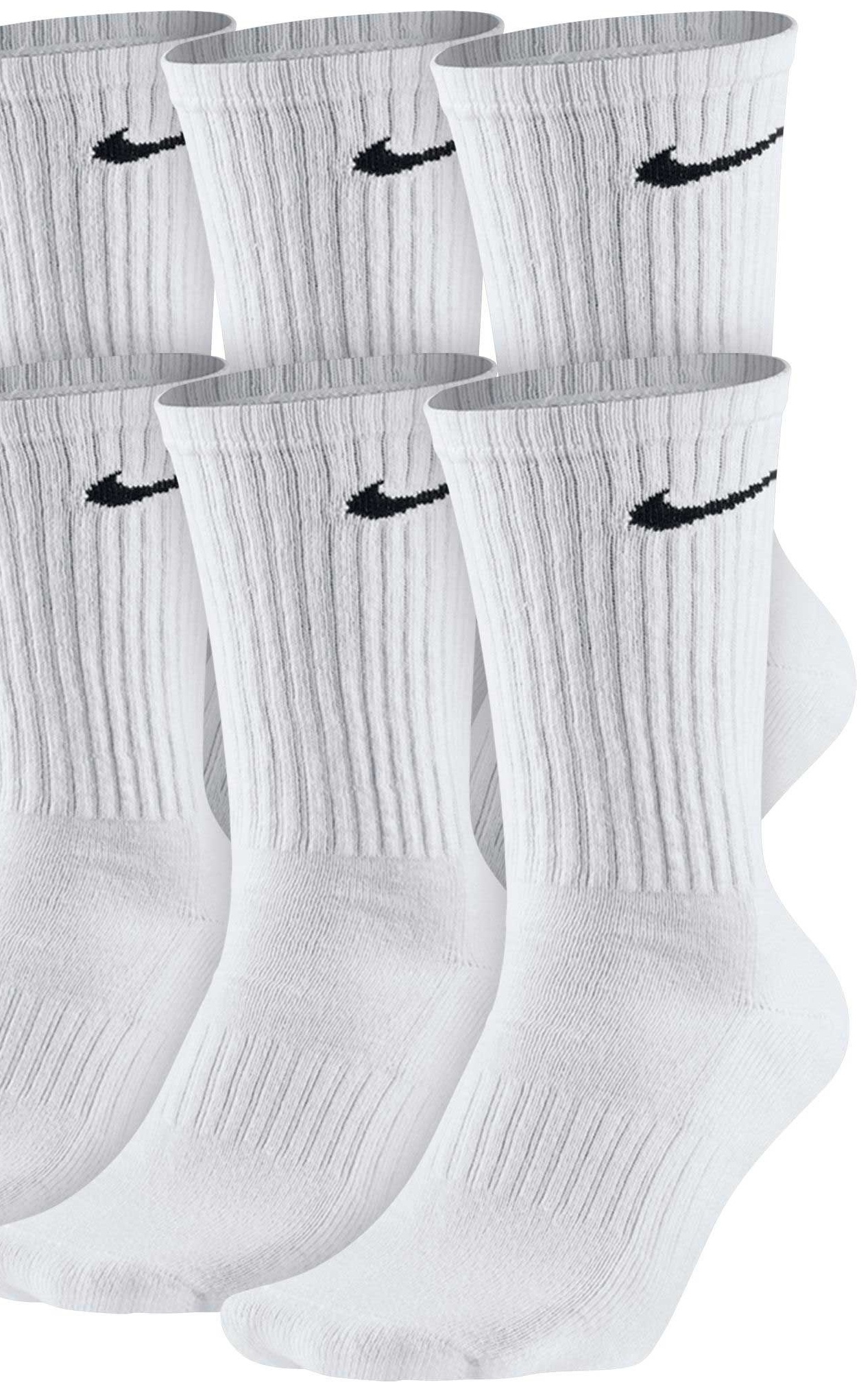 Mens Everyday Socks Nike Cotton Crew Socks 6 Pack White M Mens Everyday Socks Nike Cotton Crew Socks 6 Pack White M