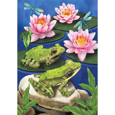Toland Home Garden Frog Pond Pond Frog Flag Double Sided 28x40 Inch ...