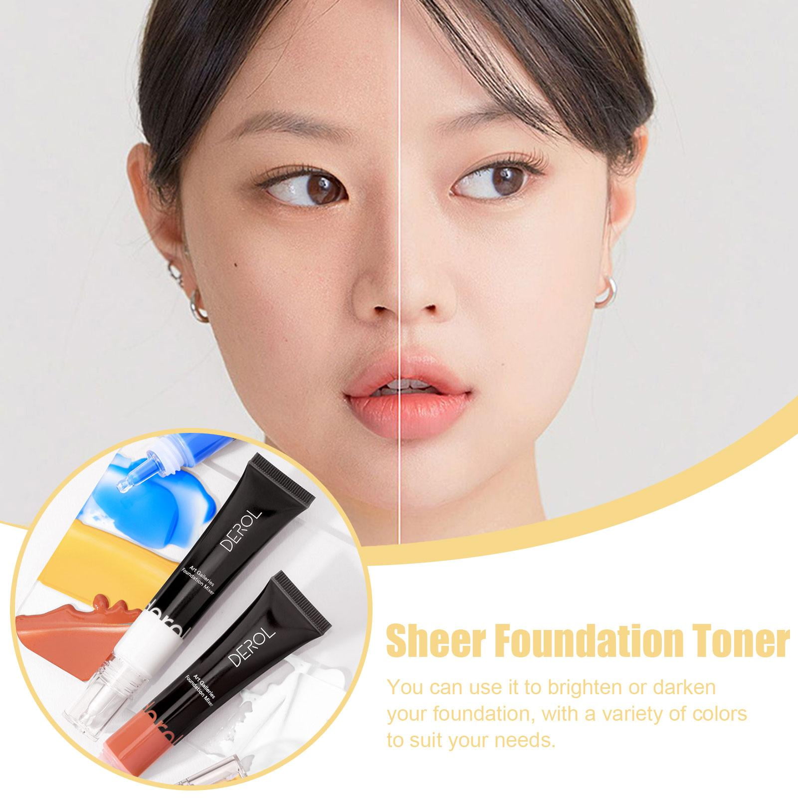 Buy DEROL Color Toner Liquid Foundation Color Corrector White Makeup Foundation Color Corrector ...