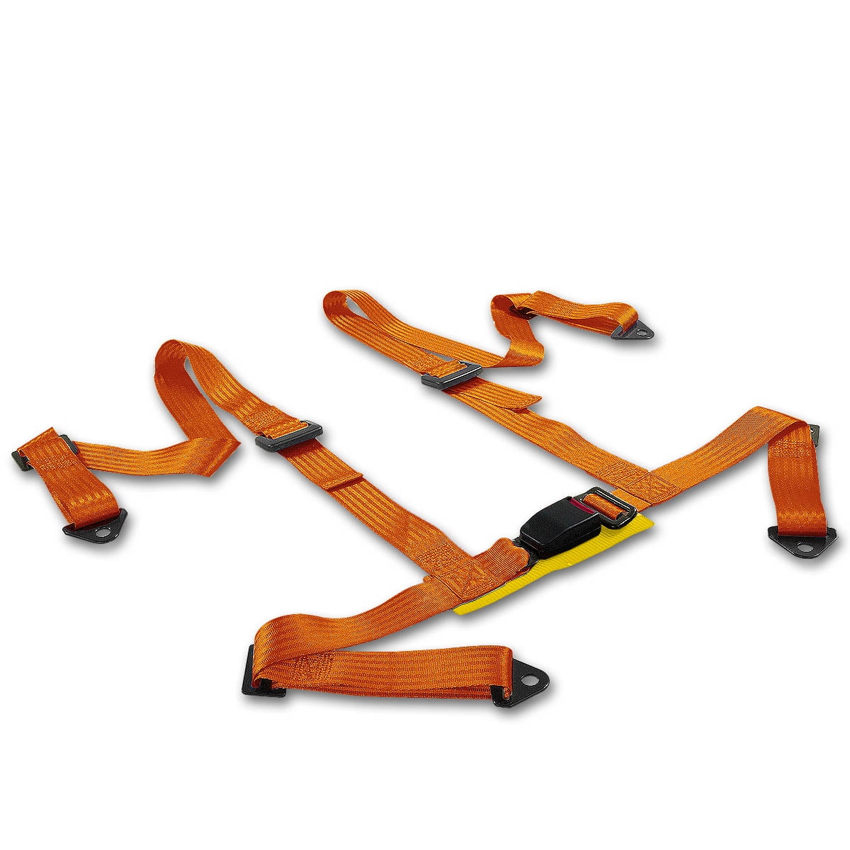 DNA Motoring SB-4P-GD Universal Gold Nylon 4-Point Racing Seat Belt ...