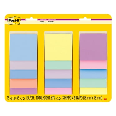 Post-it Super Sticky Notes, 12 Pads, Playful Primaries, 3x3 in., 90 ...