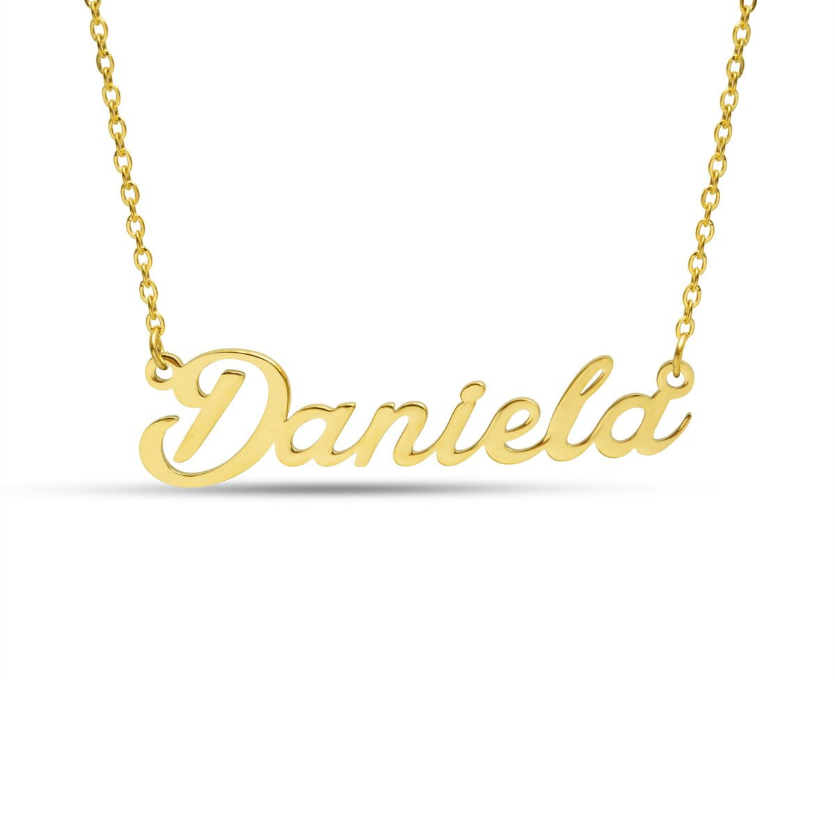 SuperJeweler Daniela Nameplate Necklace in Gold, 16 inches All Names ...