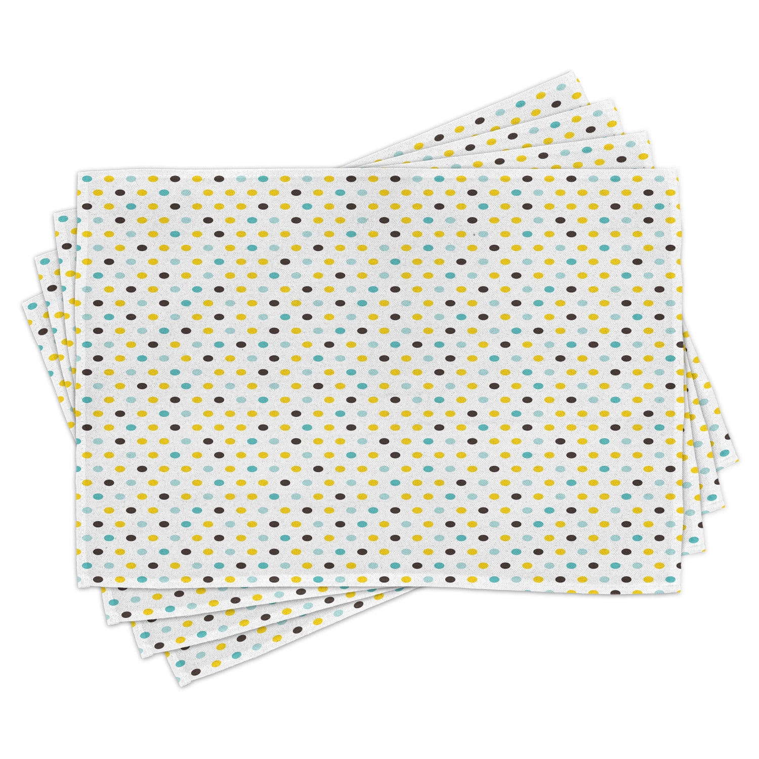Ambesonne Retro Place Mats Set of 4, Polka Dots Rounds Retro, Standard ...