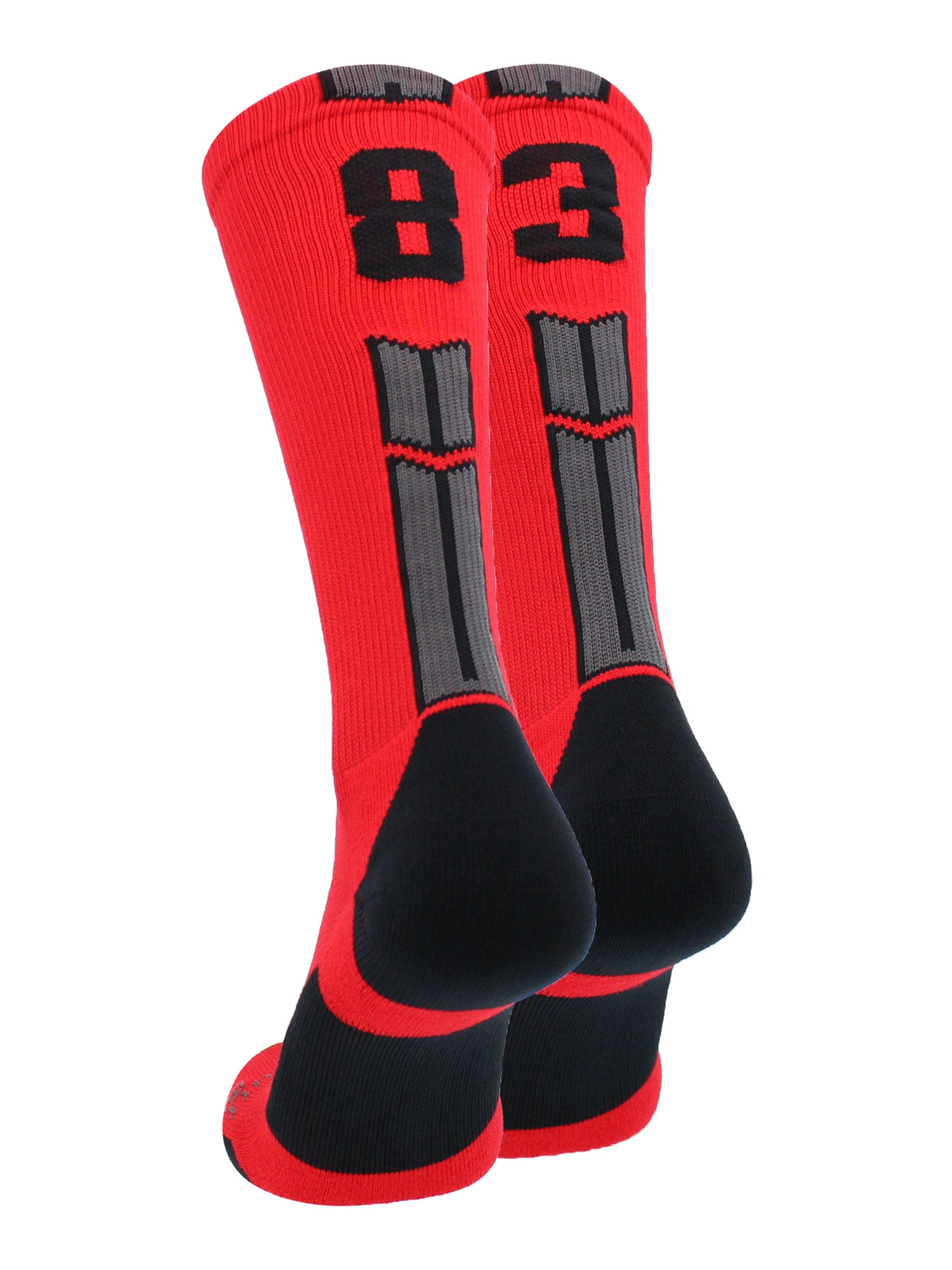 Red/Black Player Id Crew Number Socks (#83, Small) - Walmart.com