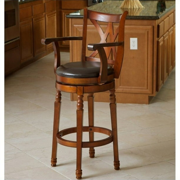 Noble House 29" Sunset Armed Bar Stool in Brown - Walmart.com - Walmart.com