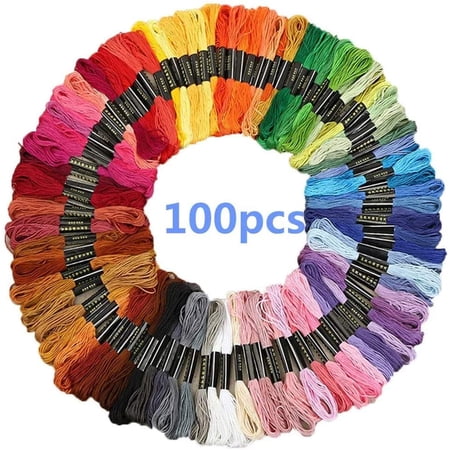 Embroidery Thread Hand Cross Stitch Floss Sewing Skeins Craft 100 ...