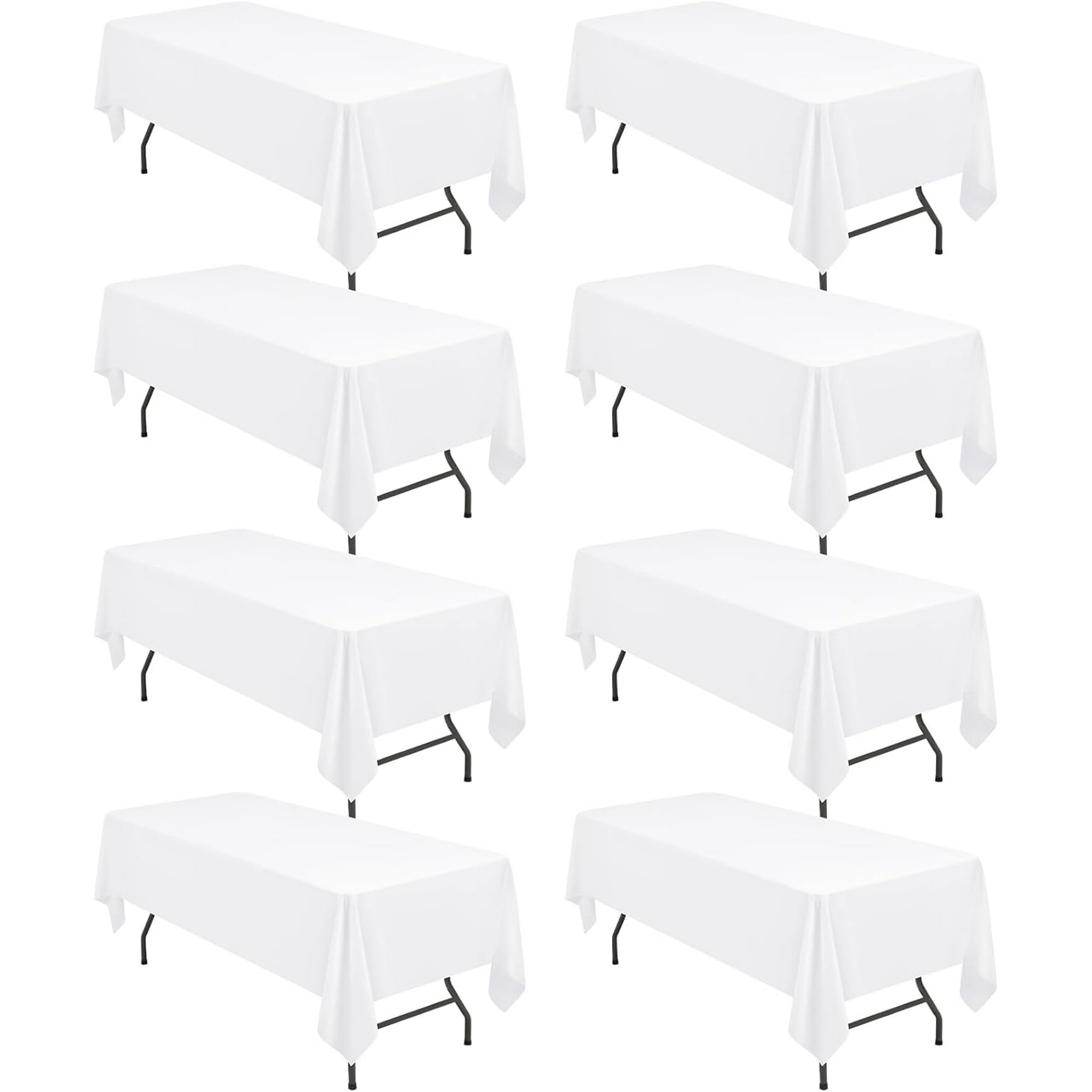 Click here for Econesxp 8 Pack White Tablecloths Wrinkle Resistan... prices