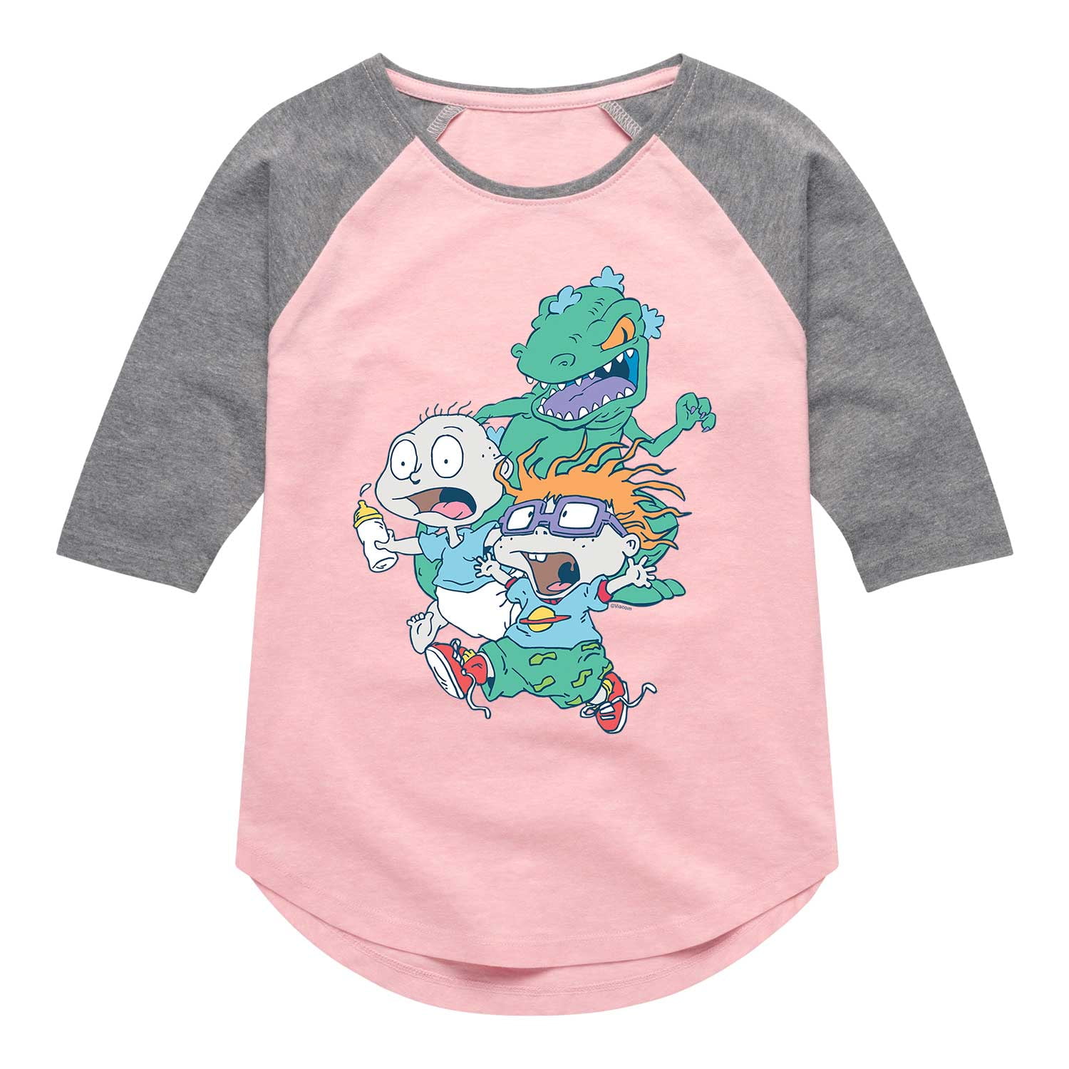 Rugrats - Reptar Roar - Toddler And Youth Girls Raglan Graphic T-Shirt ...