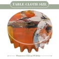 Chilfamy Round Tablecloth,Abstract Orange Collage Art Premium Polyester ...