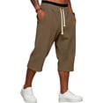 Capri pants for Men Waffle Mens Capri Pants Baggy Below Knee Summer ...