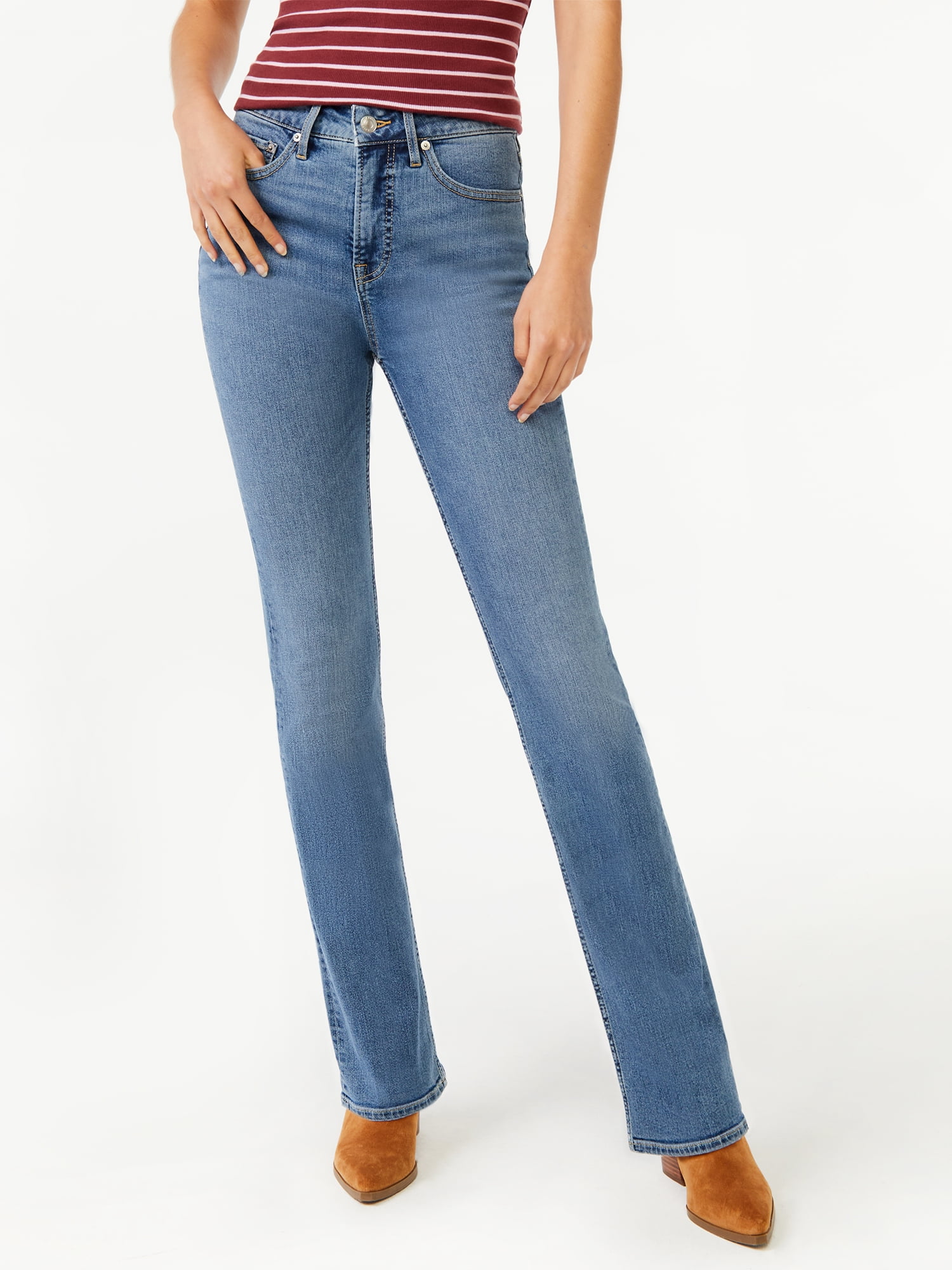 Free Assembly Women's High Rise Bootcut Jeans - Walmart.com