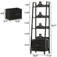 Satifur 5-Tier Ladder Bookshelf With Drawer, Leaning Bookcase Storage ...