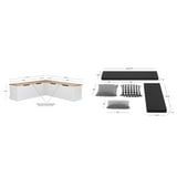 Linon Romero Backless Corner Nook with Storage, 5-Piece Cushion Set ...