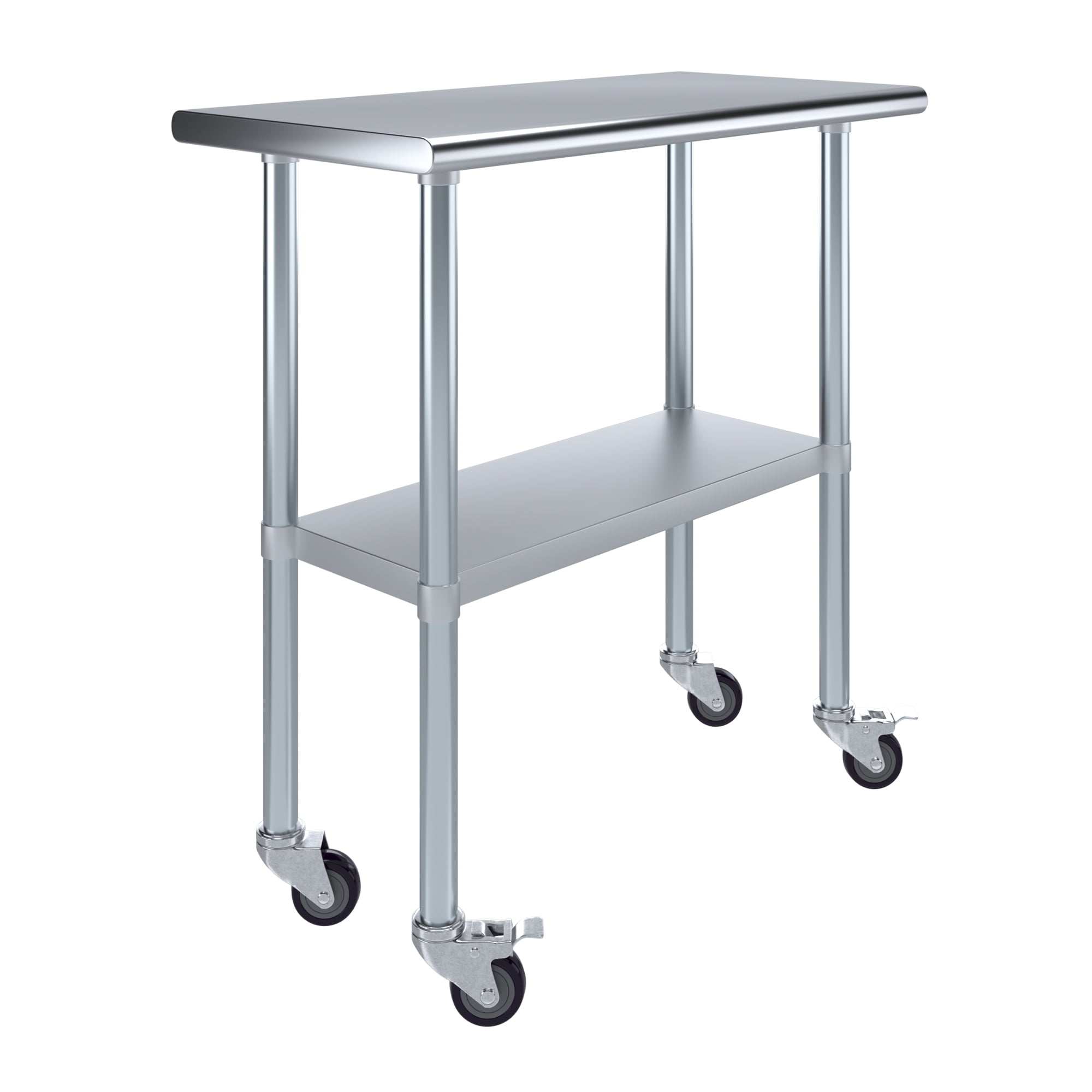 AmGood 36" Long x 18" Deep Stanless Steel Work Table with Casters ...