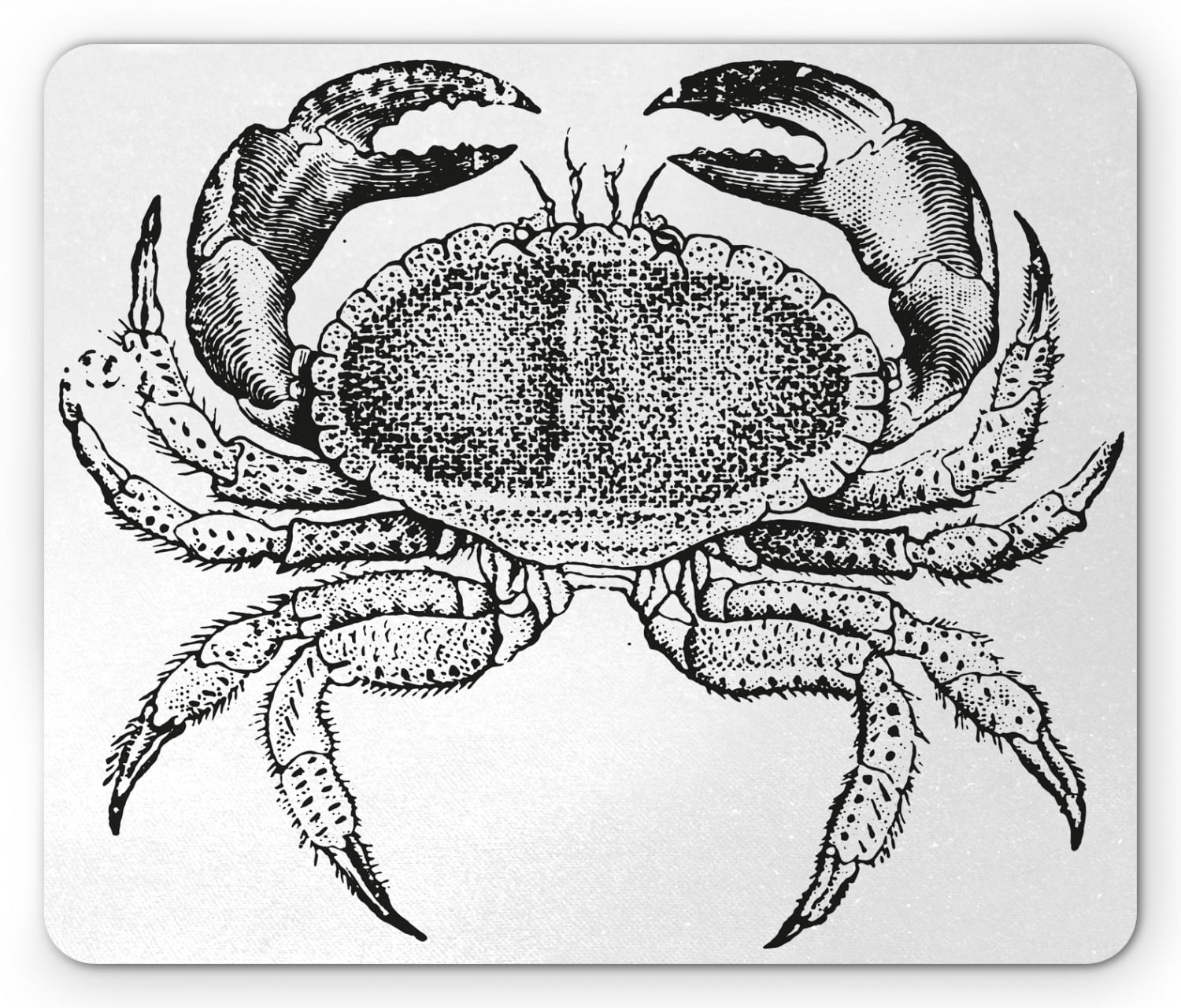 Crabs Mouse Pad, Seafood Themed Design Vintage Engraved Illustration of ...