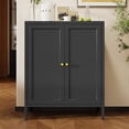 2-Door Metal Storage Cabinet with Adjustable Shelf, Freestanding ...