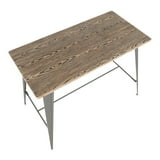 Oregon Industrial Counter Table in Grey and Bamboo by LumiSource ...