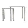 T32-A 2 Nesting Side Tables, End Tables , Black Glass and Chrome ...