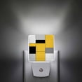 Abstract Art Plug-in LED Night Lights Yellow Black Patchwork Auto Dusk ...