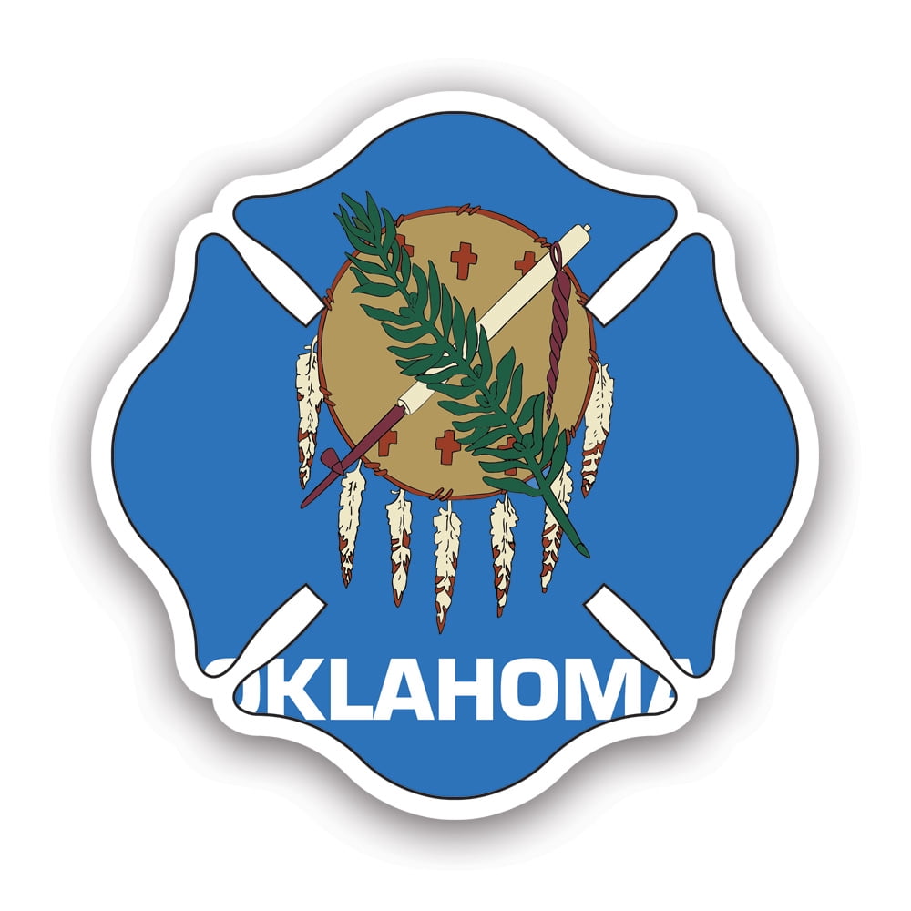 Oklahoma State Maltese Cross Shaped Sticker Decal - Self Adhesive Vinyl ...
