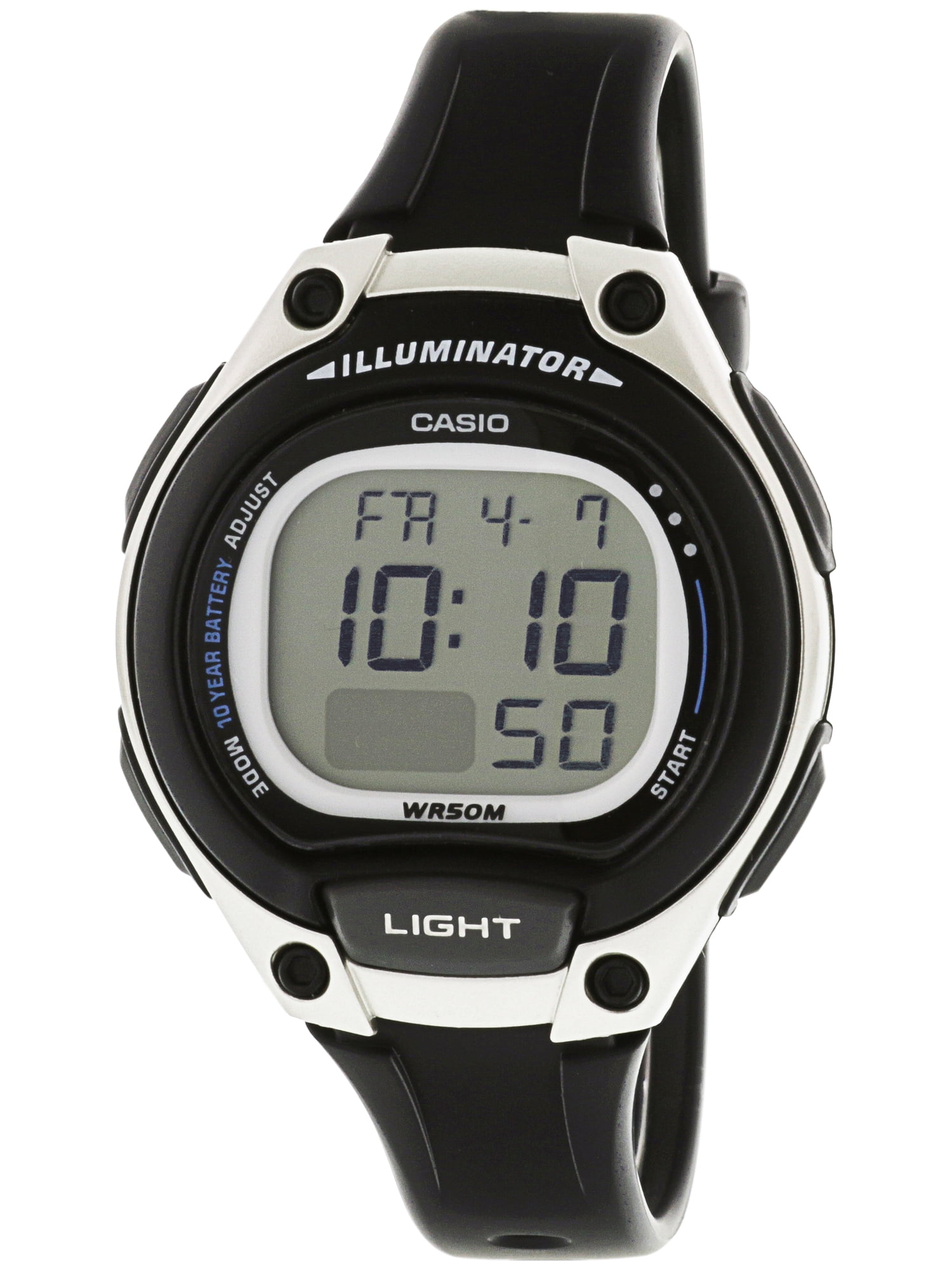 Casio - Ladies Easy Reader Digital Watch, Black/White - Walmart.com ...