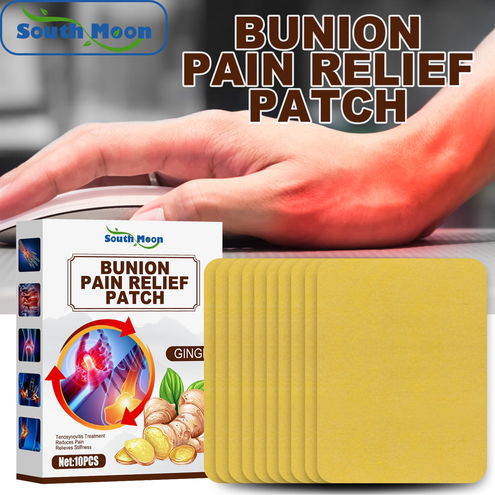 South Moon 10Pcs Bunion Patches Tendon Sheath Therapy Tenosynovitis ...