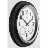Infinity Instruments Forecaster Silver Outdoor Wall Clock with ...