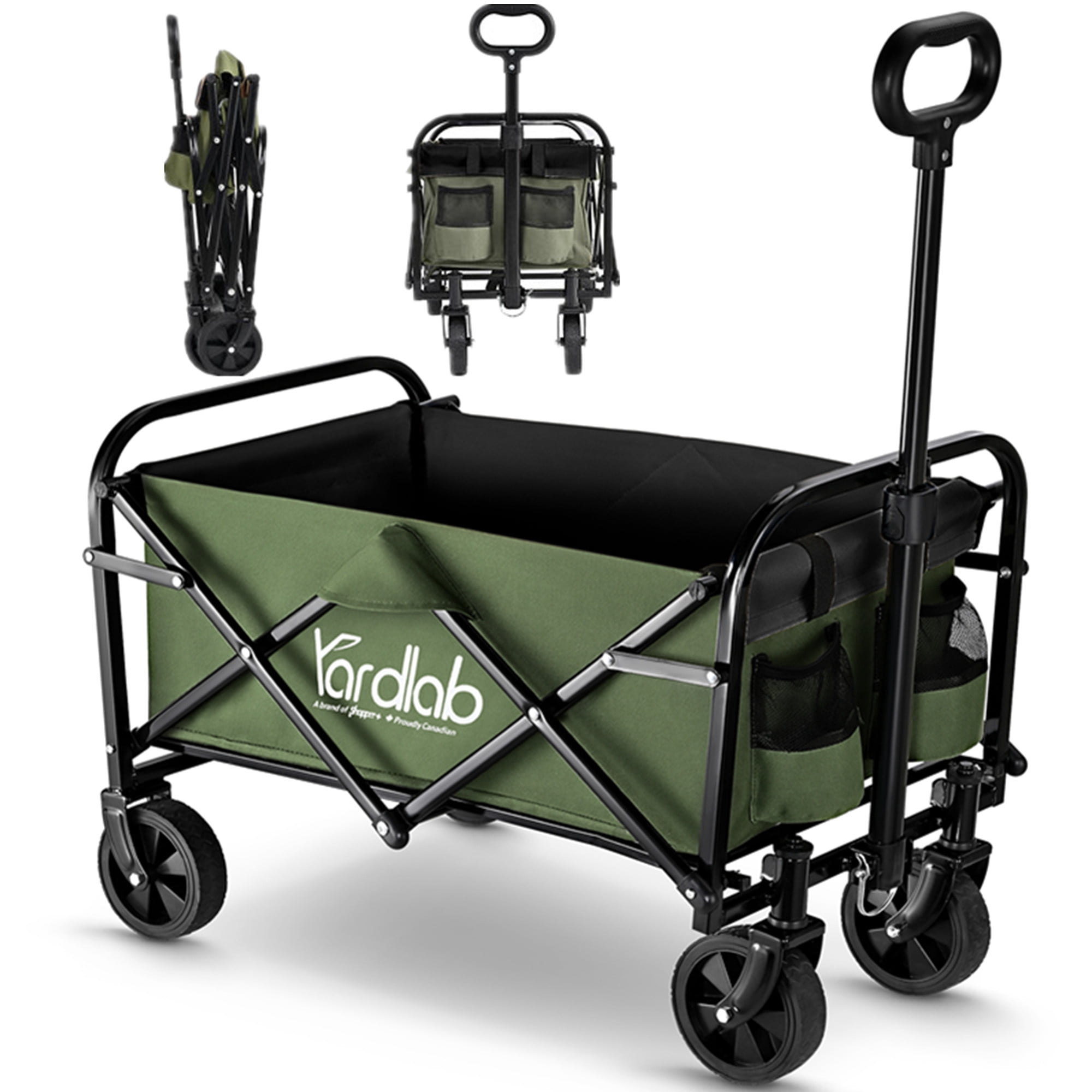 Outdoor Folding Wagon 28"L, Collapsible Garden Camping Storage Cart ...