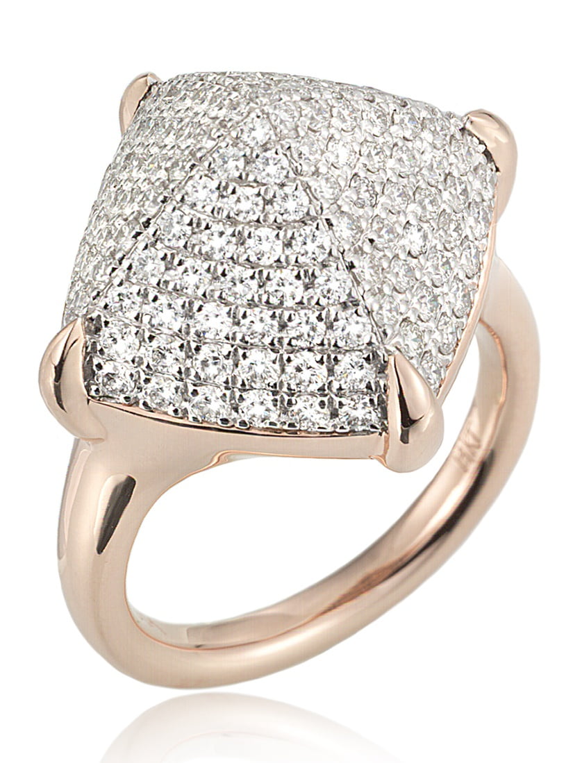 Jewelista - 14K Rose Gold Diamond Pyramid Ring - Walmart.com - Walmart.com