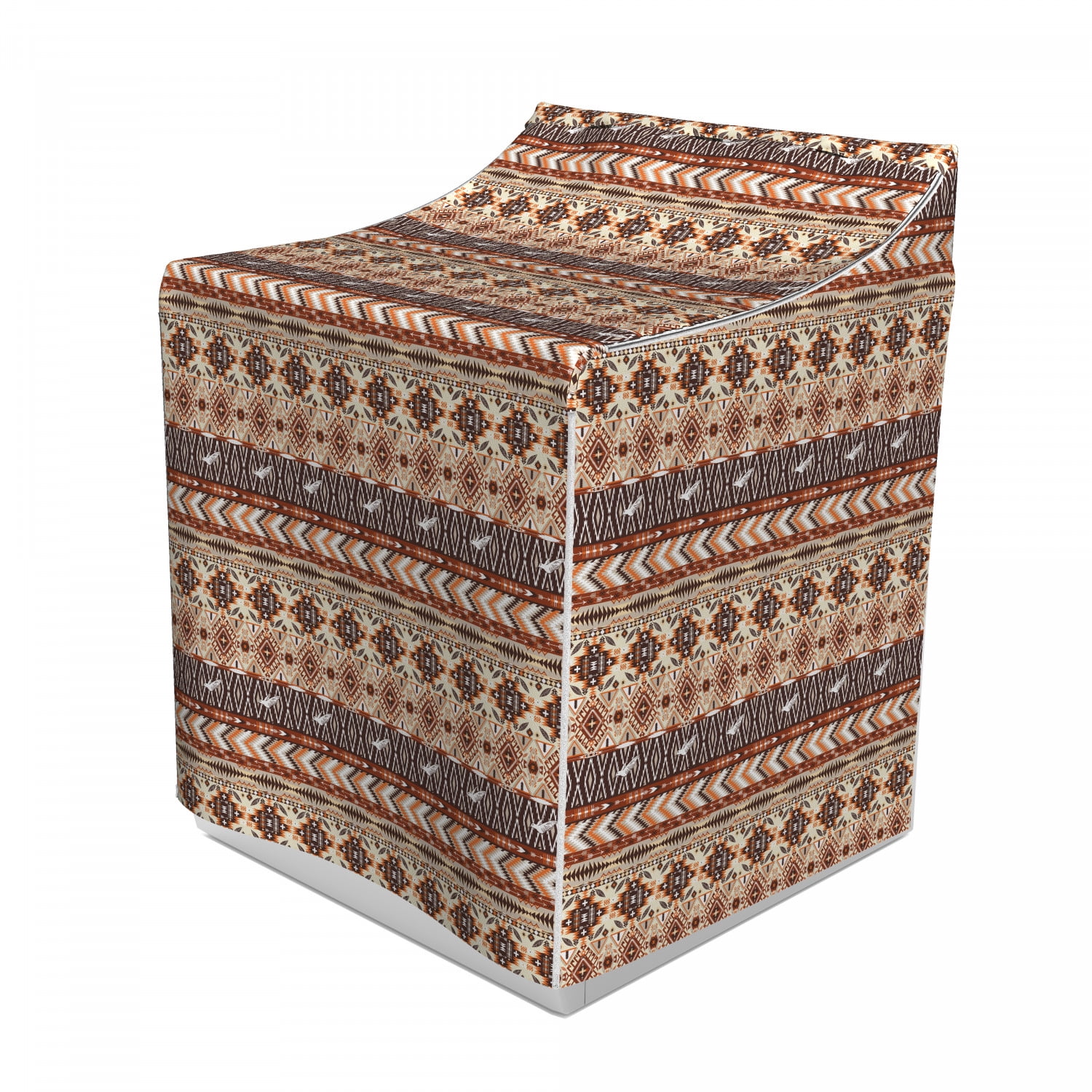 Tribal Washer Cover, Indigenous Art Horizontal Borders with Flying ...