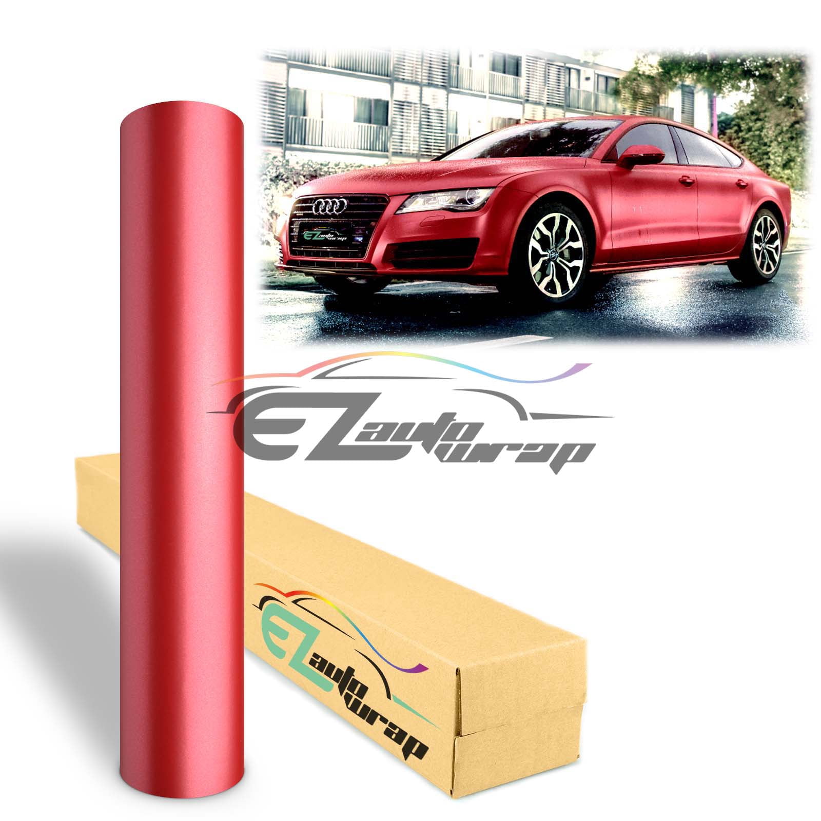 Premium Matte Metallic Satin Pearl Red Vinyl Wrap Full Entire Car Air ...