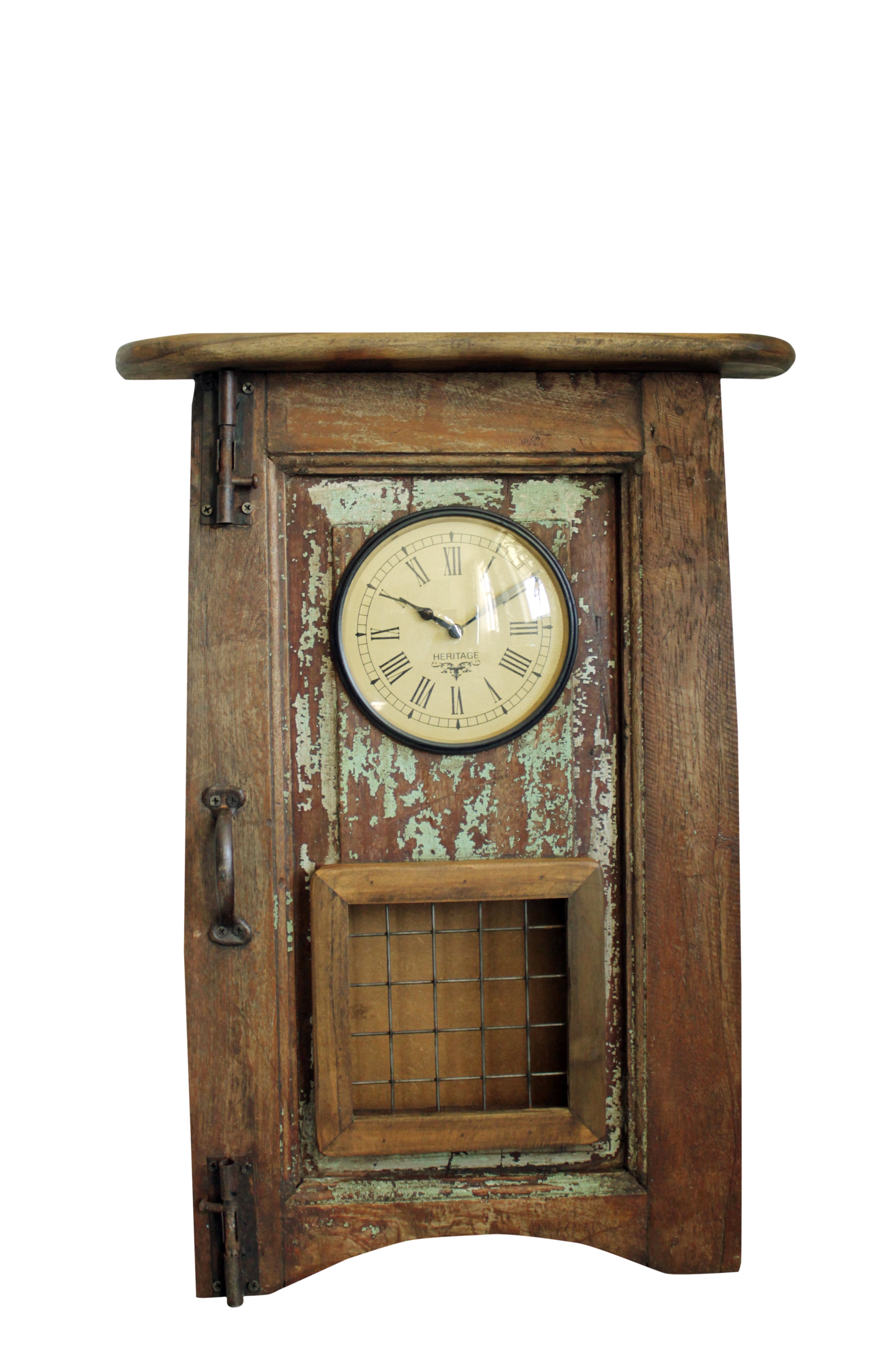 Wooden Wall Clock with Pendulum made from Recycled Wood, Mint - Walmart.com